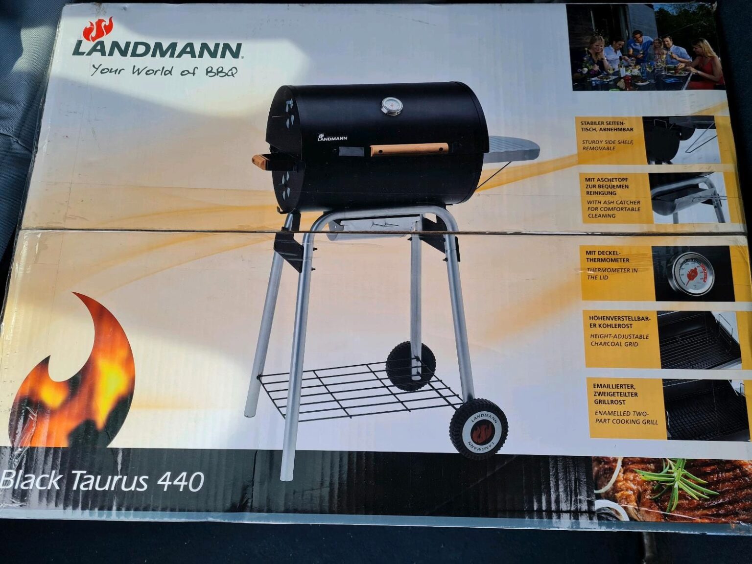 LANDMANN Black Taurus 440 Holzkohlegrillwagen - EdelKüche