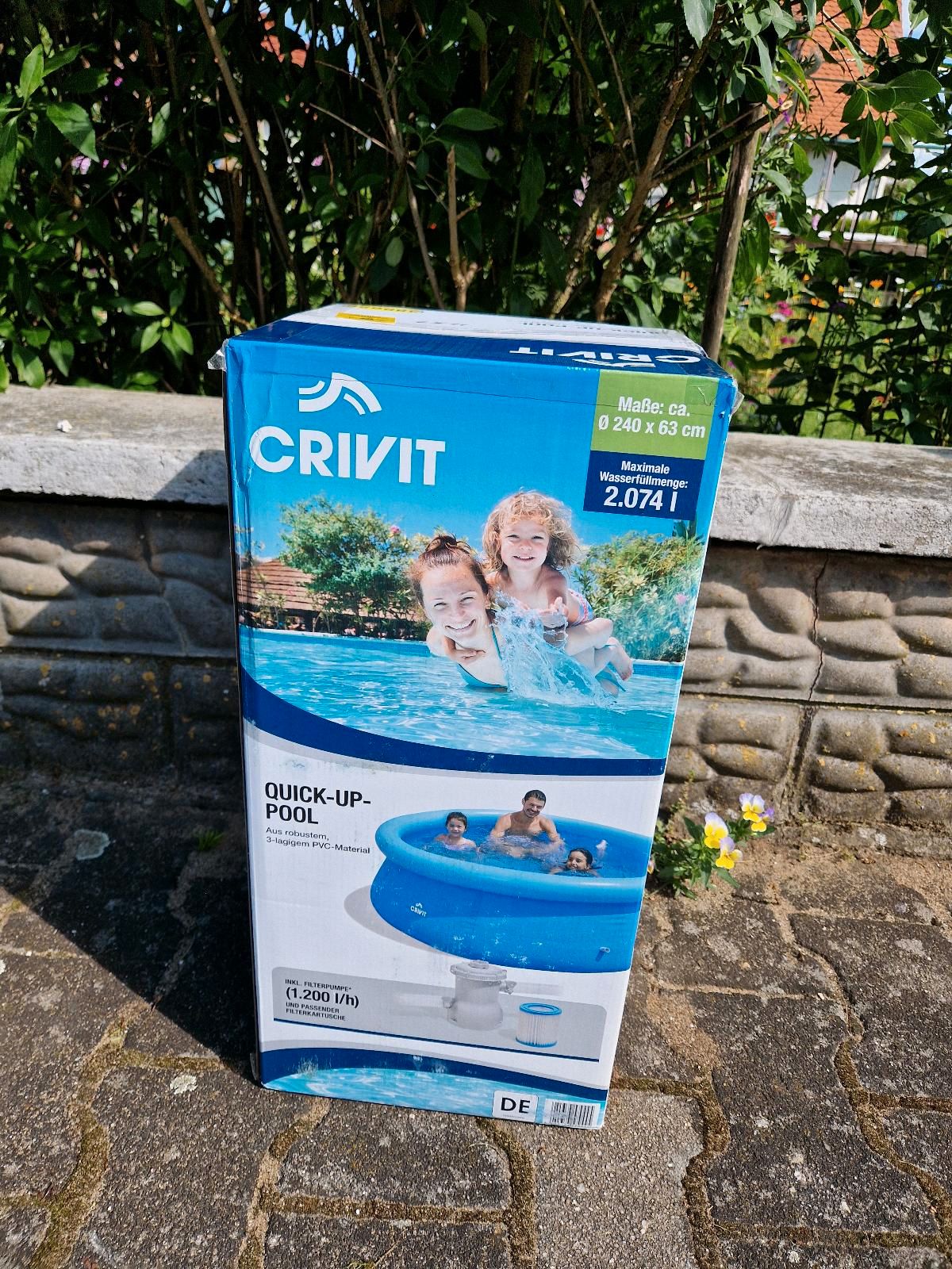 CRIVIT Quick-up-Pool Ø 240 x H 63 cm - EdelKüche