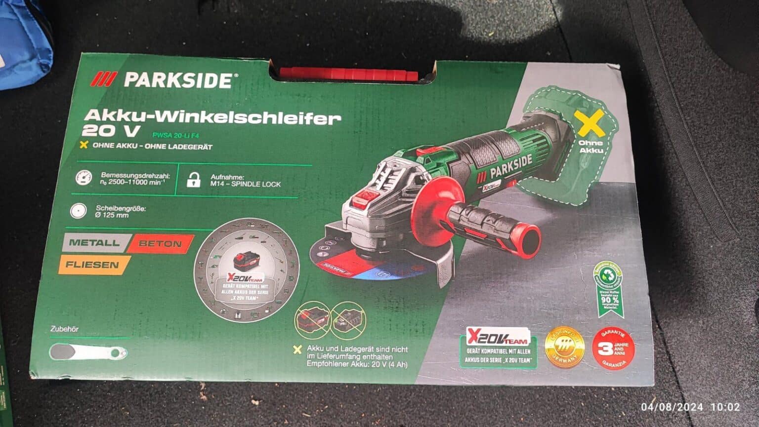 PARKSIDE® 20 V Akku-Winkelschleifer »PWSA 20-Li F4« - EdelKüche